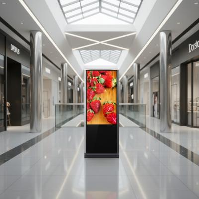 China 65 Inch Ultra-slim Vertical Advertising Machine Floor Standing LCD Display Android WiFi Digital Poster for sale