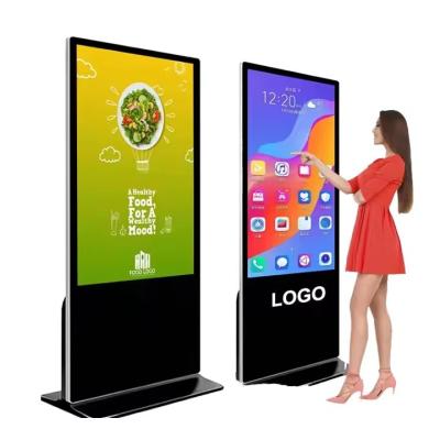 China 55 Inch 4K Floor Standing Digital Signage Touch Screen Interactive Advertising Display for Mall for sale