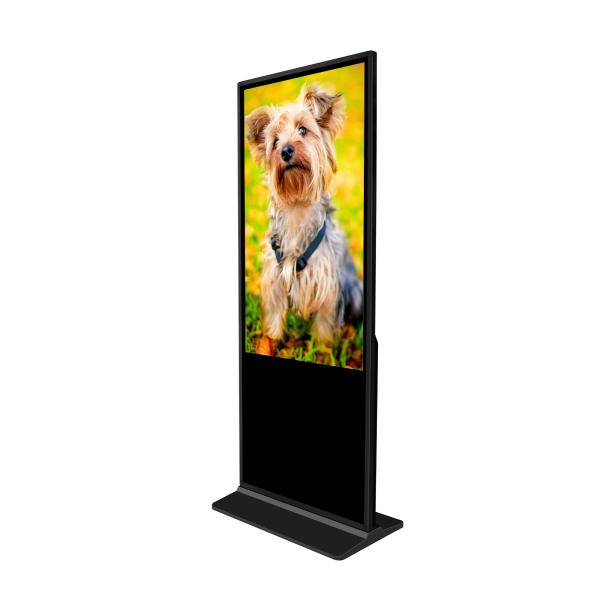 Quality 75 Inch Slim Floor Kiosk Totem Advertising Player Network Smart Digital Signboard for Hotel Mall Retail Factory for sale