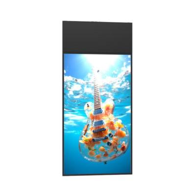 China Dual-Sided 55 Inch 4K Transparent LCD Display Built-In CMS Remote Management Roof-Hanging Digital Signage for Commercial Use for sale