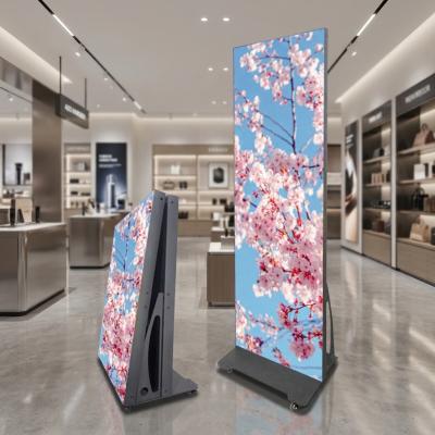 China P2.5 Foldable LED Poster Display Portable Roll Up Video Screen Free Standing Advertising Signboard Kiosk for Events OEM for sale