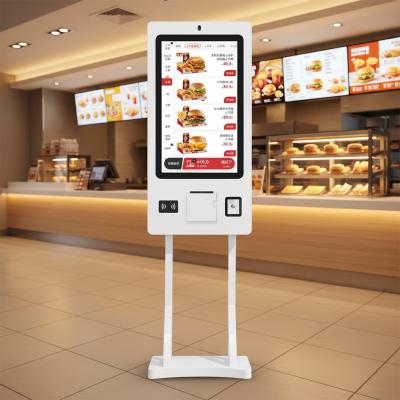 China 32-Inch Fast Food Self-Service Automatic 10-Point Capacitive Touchscreen Android OS Indoor Use Ordering Payment Machine Kiosk for sale