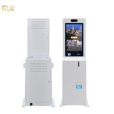 China Floor Standing 21.5 Inch Integrated Software Self Service Kiosk with SDK POE Android QR Code Scanner Facial Recognition Camera for sale