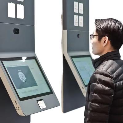 China 21.5 Inch Hotel Check-In Kiosk Android Windows OS Wall-Mounted Self-Service Online Payment SDK Function Optional Barcode Reader for sale