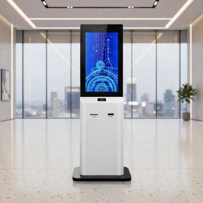 China MJK 32'' Hotel Check-In Touch Kiosk with SDK Barcode Reader Self-Service Card Dispenser & ID Card Reader Payment Kiosk for sale