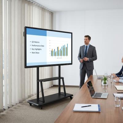 China 55 65 75 86 Inch 4K Smart Board with Camera Microphone Wireless Screen Share Interactive Whiteboard for Conference Room for sale