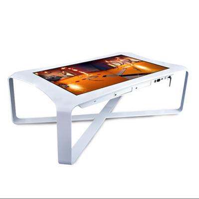 China Free Standing 43/55 Inch Indoor LCD Interactive Android or Windows System Smart Touch Screen Table Metal Material for Coffee for sale