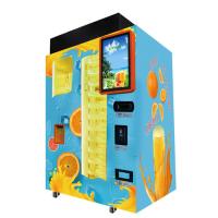 China Coin And Note Payment Automatic Orange Juice Vending Machine With Cooling System for sale