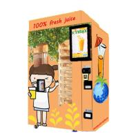 China Coin And Note Payment Automatic Orange Juice Vending Machine With Cooling System for sale