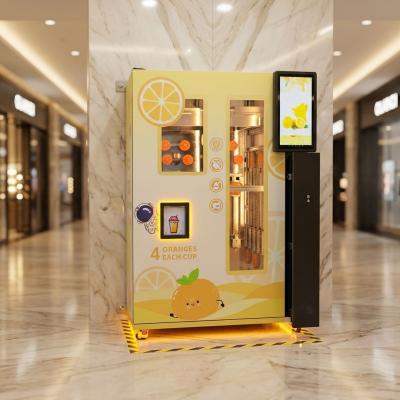 China Coins Cashier Orange Juice Vending Machine Utilizing Compressor-based Refrigeration Cooling System Ensuring Freshness for sale