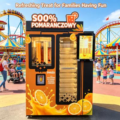 China Intelligent 24H Self-Service Orange Juice Vending Machine Remote Cloud APP Control Custom Language and Appearance Kiosk for sale