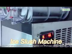 two bowl ice slush machine smoothie machine with cooler system for restaurant