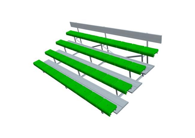 3/4 rows aluminum bleachers