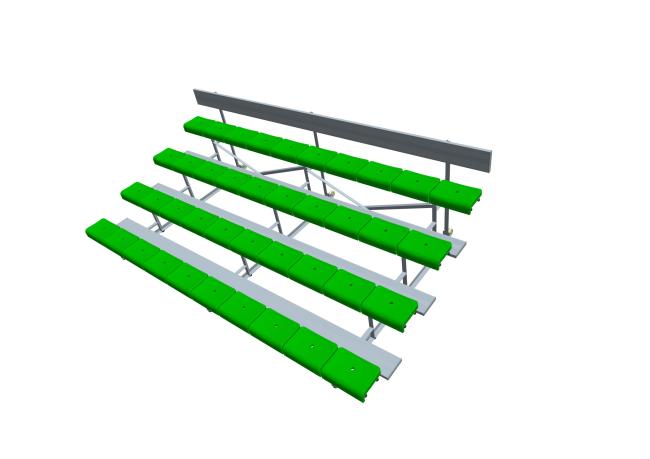 3/4 rows aluminum bleachers