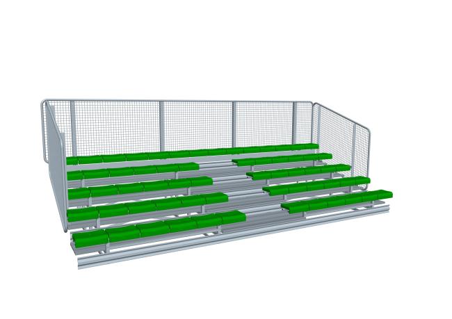 5 rows aluminum bleachers with channel
