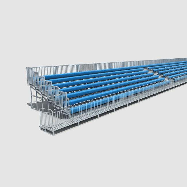 Portable bleachers in use