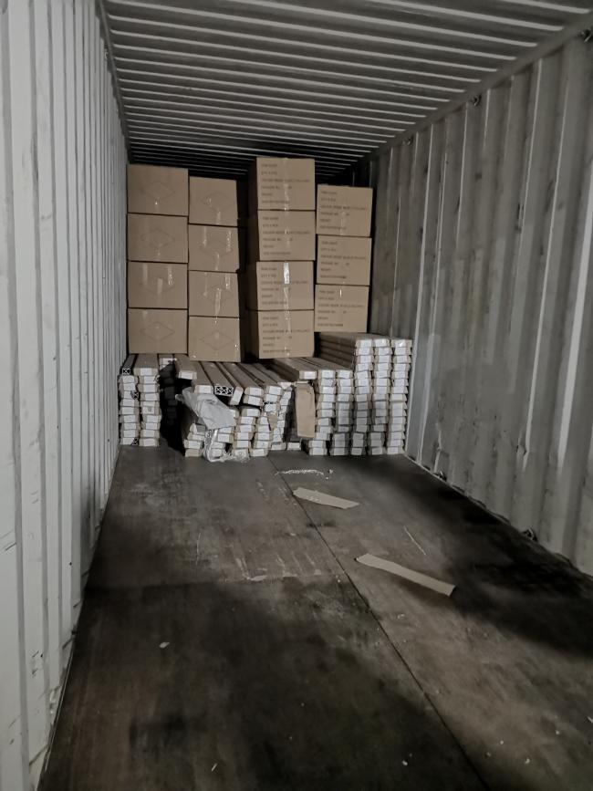 Packed aluminum bleachers