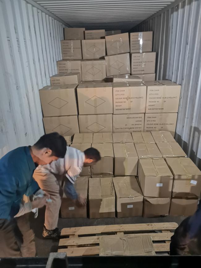 Packed aluminum bleachers