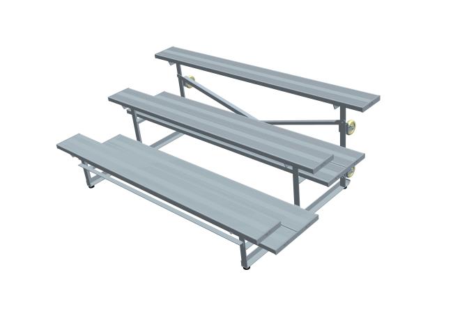 3/4 rows aluminum bleachers side view