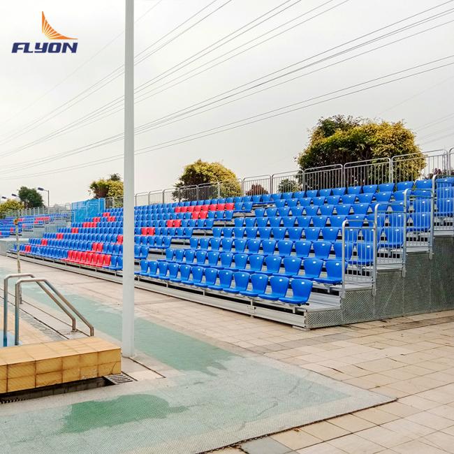 Flyon Aluminum Outdoor Metal Bleachers with Optional Guardrail