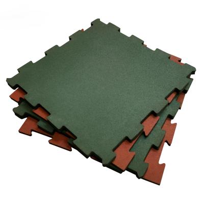China Fireproof Recycled Rubber Flooring Tiles With Composite Layer Anti Wear Surface for sale