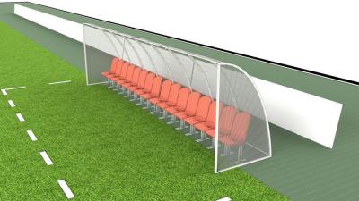 Cina Un calcio all'aperto Team Shelter, banchi sostitutivi di 4 sedili di calcio con la copertura in vendita