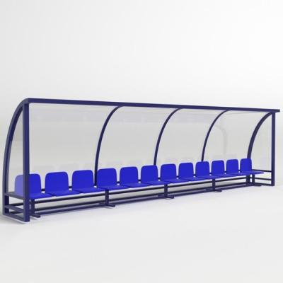 China School Stadium Football Subs Bench With Shelter Galvanized Steel Material for sale