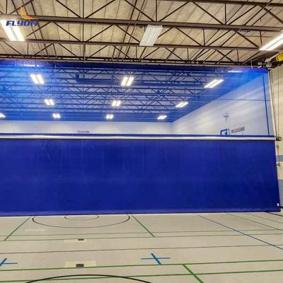 China Sports Hall Divider Net Electric Motorized Roll up Divider Curtains Sports Dividing Curtains for sale