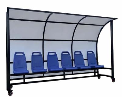 China Aluminum Portable Bench Shelter Assemble Installation for Soccer Stadium Team Substitute Bench for sale