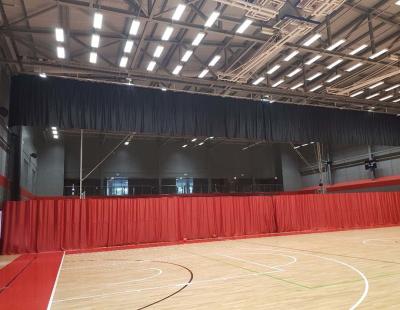 China Electric Motorized Sports Hall Divider Curtain with High-Strength Polyester Fiber and Customizable Color for sale