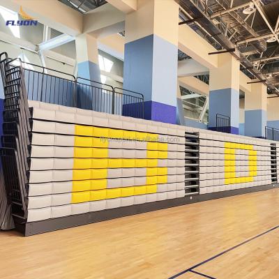 China Nova Seats HDPE Material Retractable Bleachers with Customizable Color for Gymnasium and School for sale