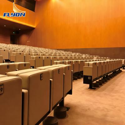 China Foldable Theater Seat with Adjustable Armrest and High-Quality Leather for Auditoriums and Cinemas for sale