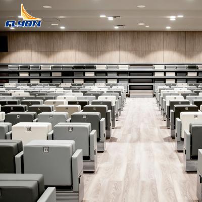 China Foldable Modern Theater Chair with Adjustable Armrest and High-Quality Leather for Auditorium Seating for sale