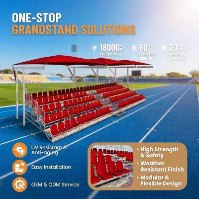 China Customizable Size Quick Installation Modular Design Portable Aluminum Stadium Seating Metal Grandstand for sale