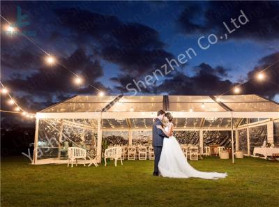 China Wind Resistant Clear Top Fabric Wedding Party Marquee Aluminum Structure on Grassland for sale