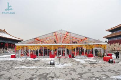 China 800 Seater Fabric Gala Dinner Outdoor Wedding Tents Clear Roof Marquee 25X50 M for sale