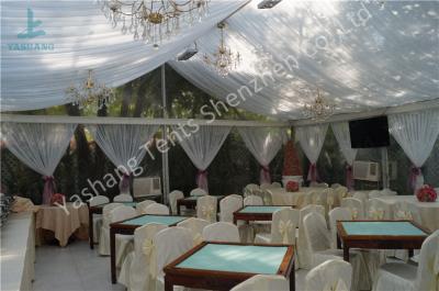 China Backyard Outdoor Party Tents , Clear Wedding Marquee Tent With Lining Decorations for sale