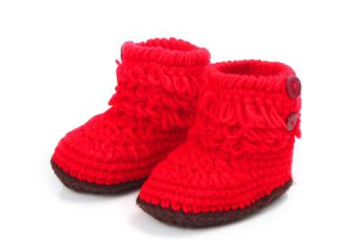 China Wholesale Handmade Crochet Baby Booties Infant Shoes for sale