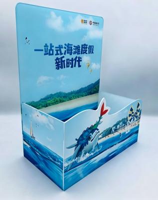 China UV color printed acrylic storage boxes, display boxes, supermarket promotional product racks and mini shelves for convenience stores for sale