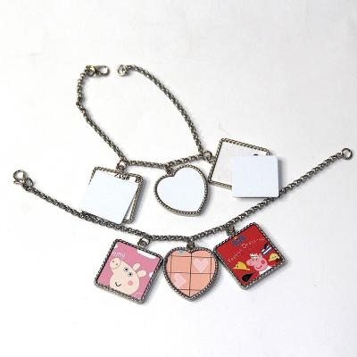China Personalized Sublimation Blank Bracelet For Women And Man Charm Bracelet Zinc Alloy for sale