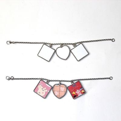 China Personalized Sublimation Blank Bracelet For Women And Man Charm Bracelet Zinc Alloy for sale