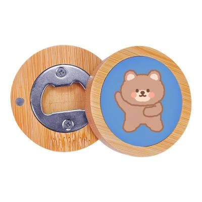 China Customized Logo Creative Sublimation Wooden Magnetic Bottle Opener For Sublimation Printing for sale