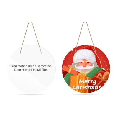 China Christmas Home Decor Sublimation Metal Blanks Round Hanging Sublimation Plaques Blanks for sale
