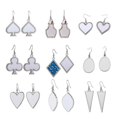 China Blank Metal Sublimation Earrings With Metal Insert Custom Sublimation Eardrop For Heat Transfer Printing for sale