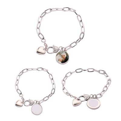 China Aangepaste Foto Armband Mode Sieraden Gepersonaliseerde Metalen Ins Stijl Sublimatie Armbanden Te koop