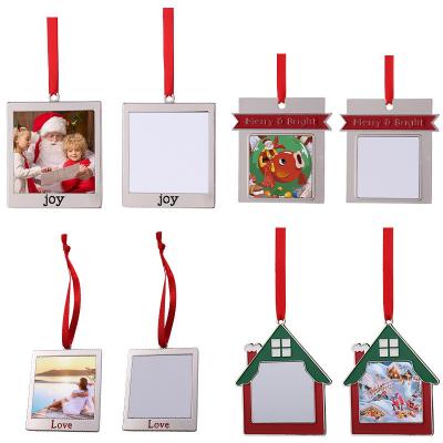 China Christmas Tree Hanging Ornaments Sublimation Metal Christmas Pendant Custom holiday decor for sale