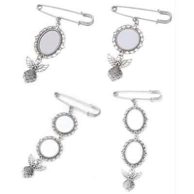 China Sublimation Blank Metal Brooch Pendants Sublimation Brooches Pendant for sale