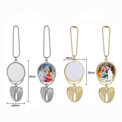 China Custom Sublimation Angel Wings Car Hanging Pendant Blanks Car Decoration for heat press for sale