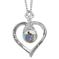 Quality Sublimation Blanks Heart Button Necklace For Valentine'S Day Custom Pendant for sale