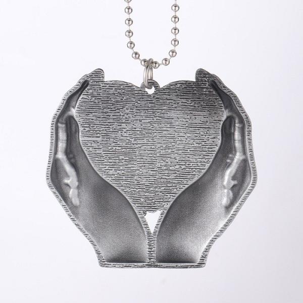 Quality Creative Christmas Ornament Heart In Hands Sublimation Car Charm Pendants Blanks for sale